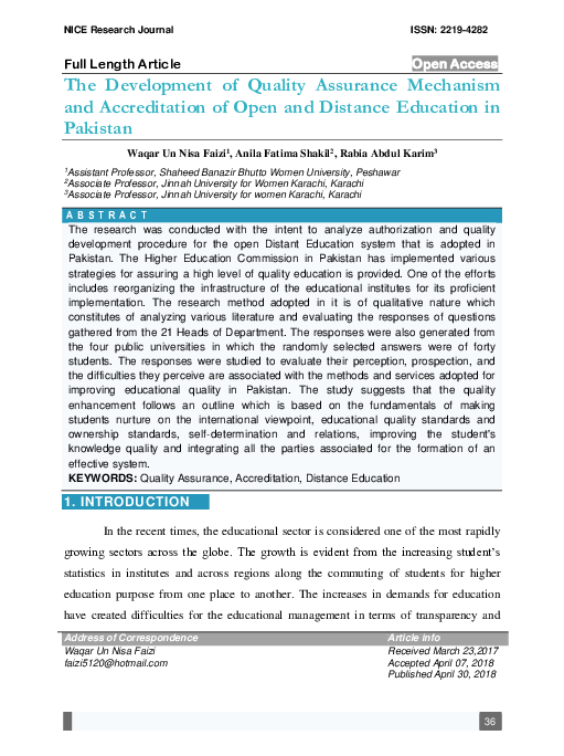 (PDF) The Development of Quality Assurance Mechanism and Accreditation ...