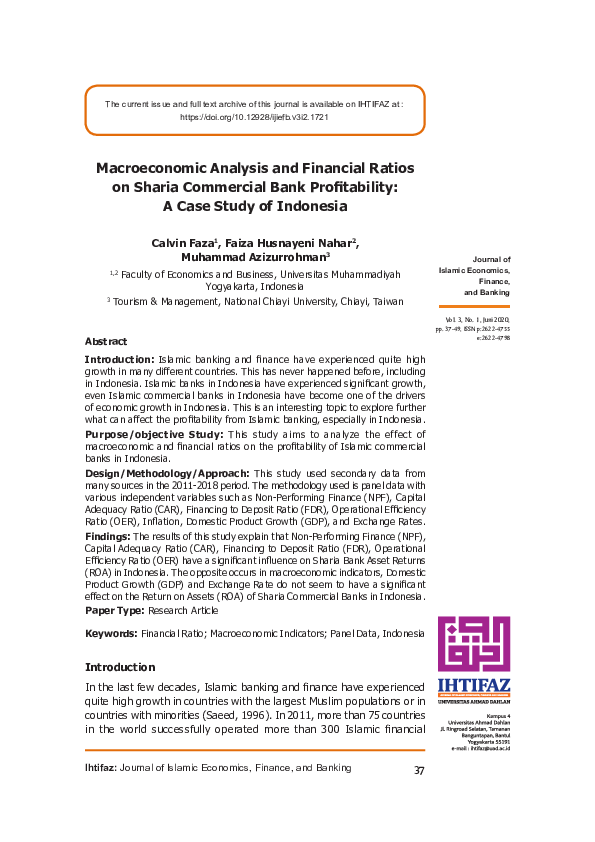 (PDF) Macroeconomic Analysis and Financial Ratios on Sharia Commercial Bank Profitability: A ...
