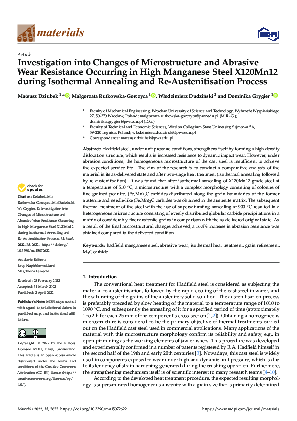 (PDF) Investigation into Changes of Microstructure and Abrasive Wear Resistance Occurring in ...