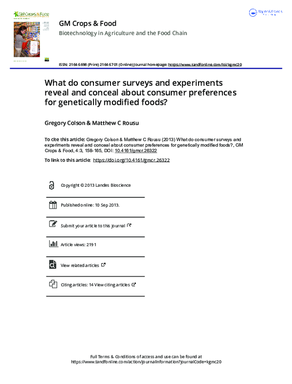 (PDF) What do consumer surveys and experiments reveal and conceal about ...