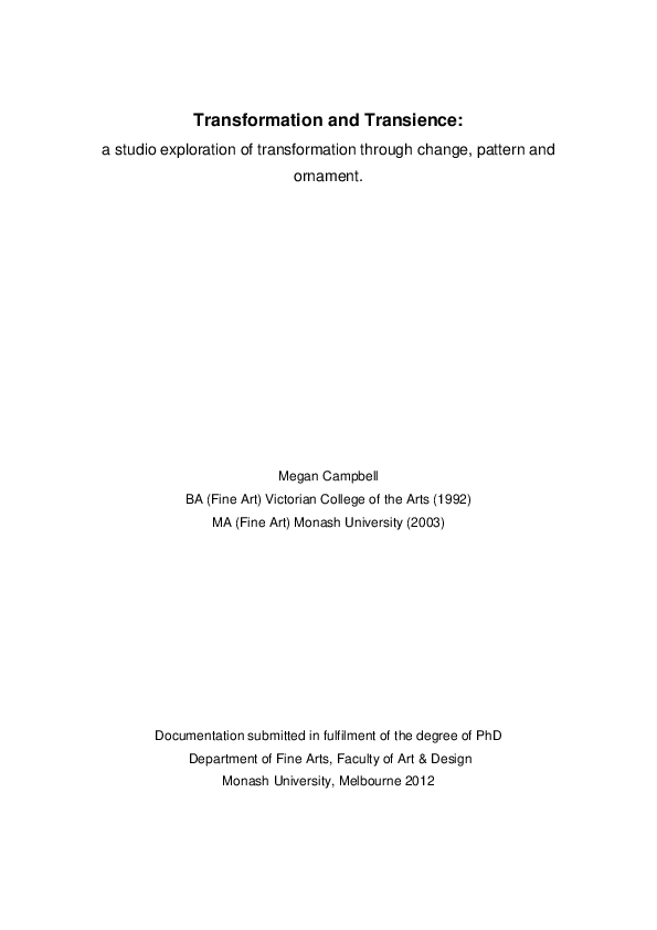 (PDF) Transformation and transience: a studio exploration of ...