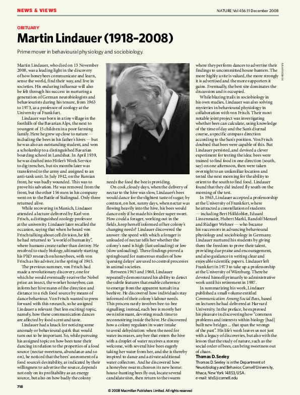 (PDF) Martin Lindauer (1918–2008)