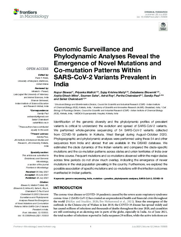 (PDF) Genomic Surveillance and Phylodynamic Analyses Reveal the ...