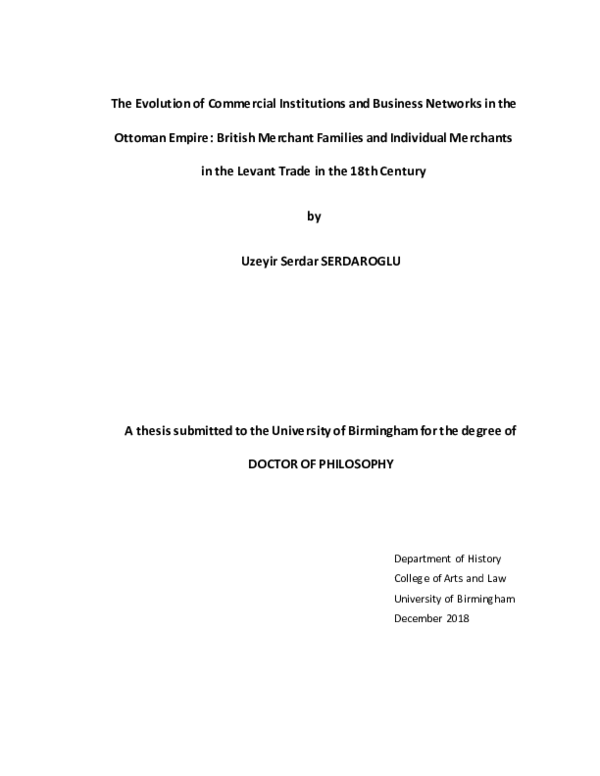 (PDF) The evolution of commercial institutions and business networks in ...