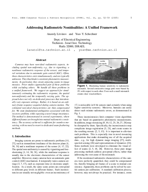(PDF) Addressing Radiometric Nonidealities: A Unified Framework (PDF) Addressing Radiometric Nonidealities: A Unified Framework