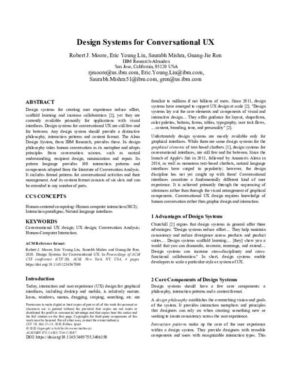(PDF) Design Systems for Conversational UX