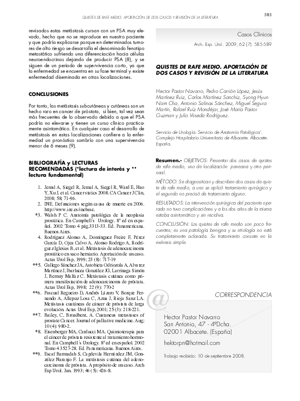 (PDF) Quistes de rafe medio: Aportación de dos casos y revisión de la ...