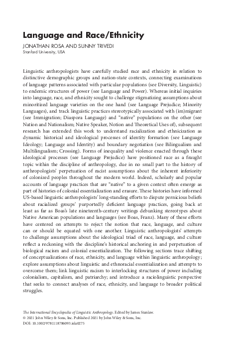 (PDF) Language and Race/Ethnicity