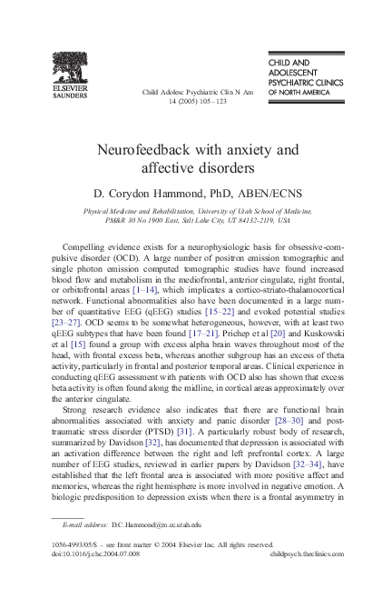 (PDF) Neurofeedback with anxiety and affective disorders