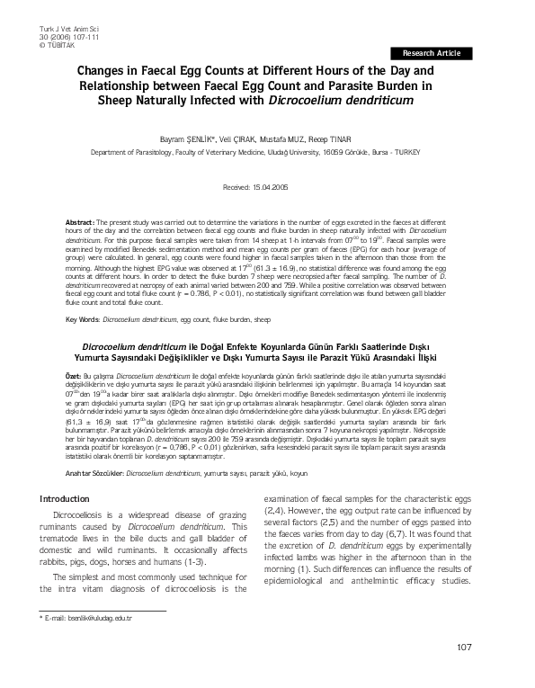 (PDF) Changes in Faecal Egg Counts at Different Hours of the Day and ...