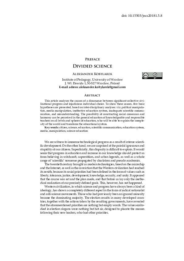 (PDF) Divided science