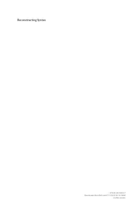 (PDF) Voice, Transitivity and Tense/Aspect: Directionality of Change in Indo-European (Evidence ...