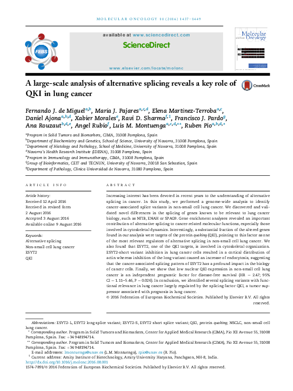 (PDF) A large-scale analysis of alternative splicing reveals a key role ...