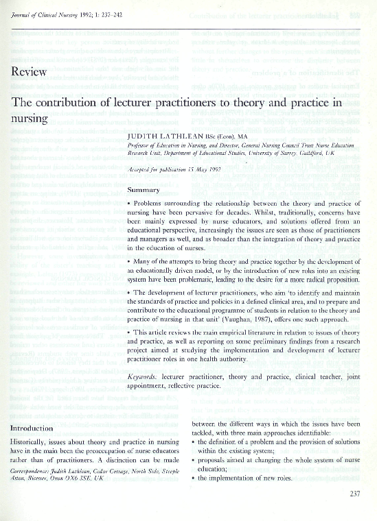 (PDF) The contribution of lecturer practitioners to theory and practice ...