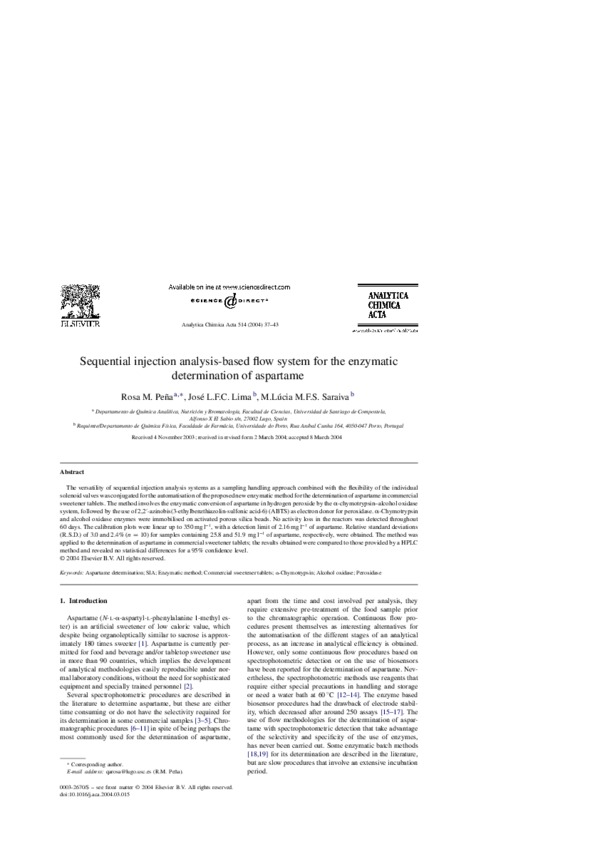 (PDF) Sequential injection analysis-based flow system for the enzymatic ...