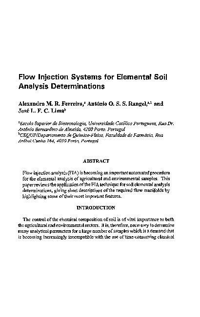 (PDF) Flow injection systems for elemental soil analysis determinations