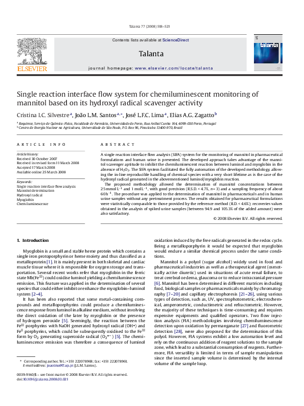 (PDF) Single reaction interface flow system for chemiluminescent ...