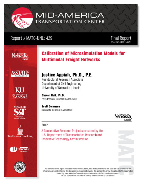 Pdf Calibration Of Microsimulation Models For Multimodal Freight