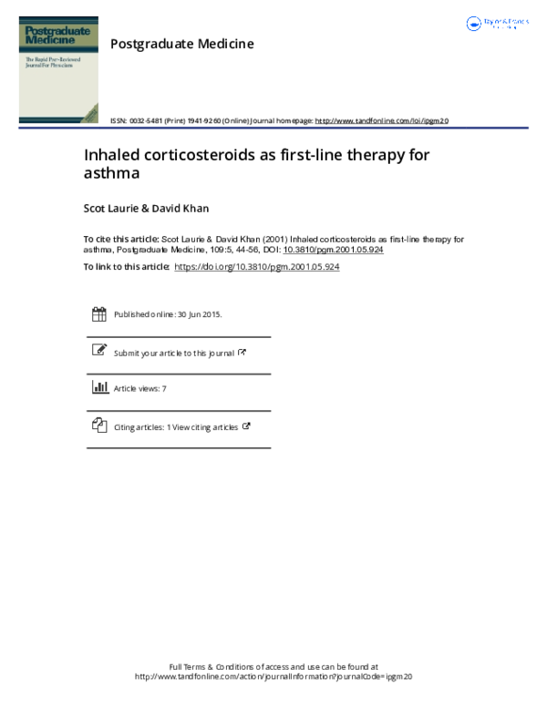 (PDF) Inhaled corticosteroids as first-line therapy for asthma. Why ...