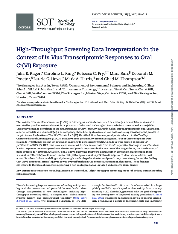 (PDF) High-Throughput Screening Data Interpretation in the Context of ...