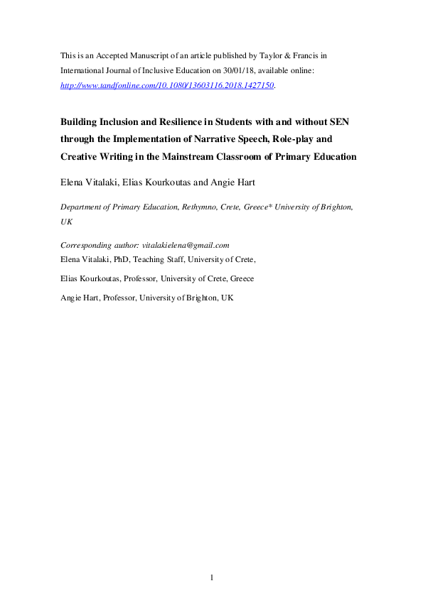 (PDF) Building inclusion and resilience in students with and without ...