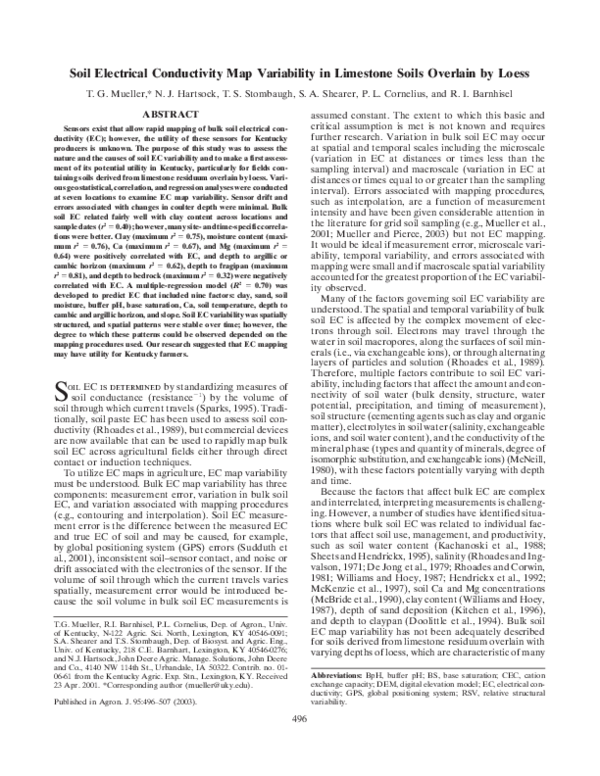 (PDF) Soil Electrical Conductivity Map Variability in Limestone Soils Overlain by Loess | Tom ...