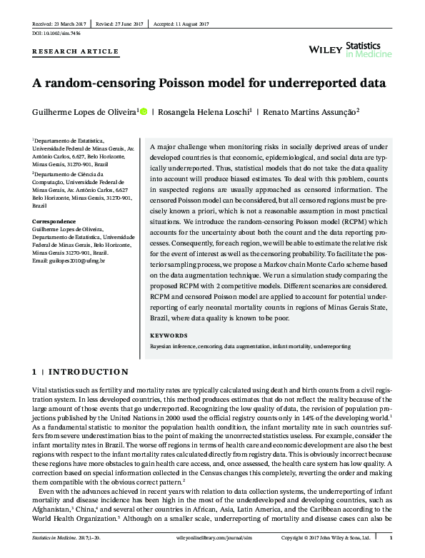 (PDF) A random-censoring Poisson model for underreported data
