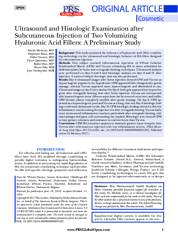 (PDF) Ultrasound and Histologic Examination after Subcutaneous ...