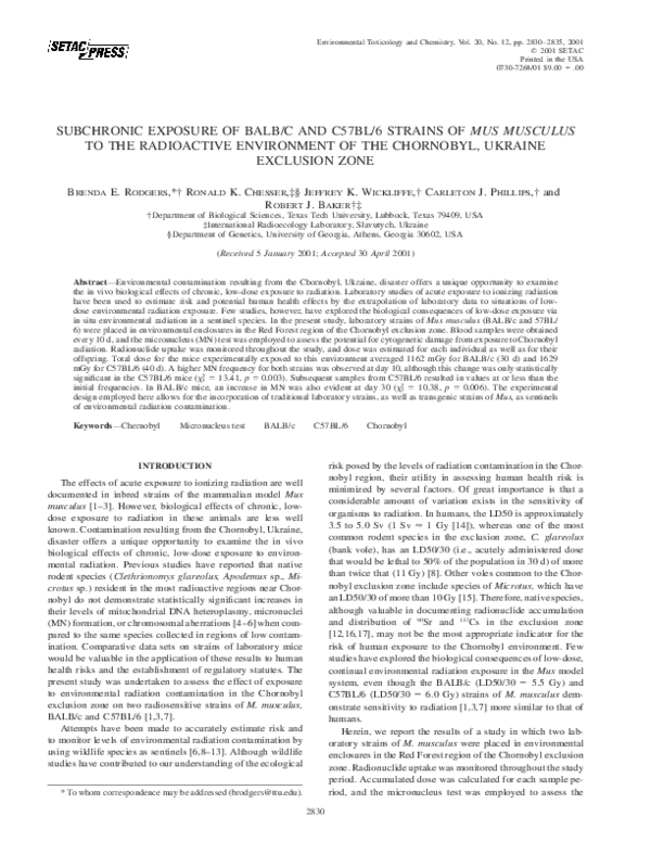 (PDF) Subchronic Exposure of Balb/C and C57BL/6 Strains of Mus Musculus ...