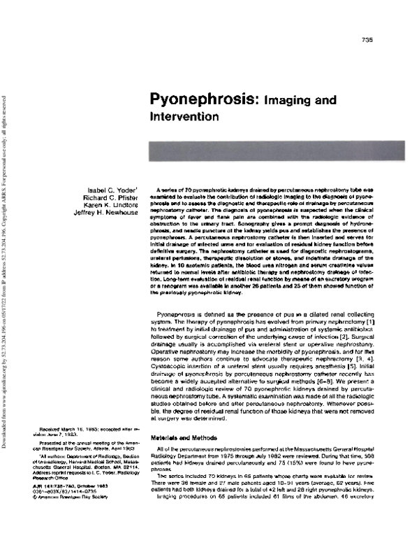 (PDF) Pyonephrosis: imaging and intervention