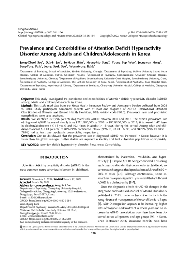 (PDF) Prevalence and Comorbidities of Attention Deficit Hyperactivity Disorder Among Adults and ...