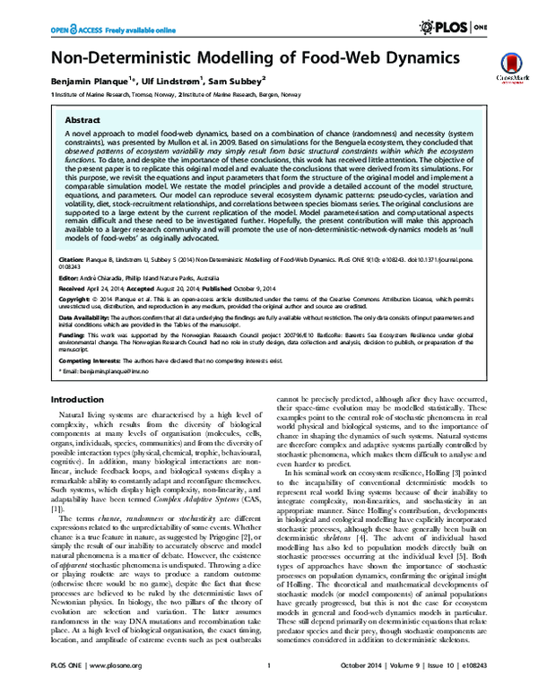 (PDF) Non-Deterministic Modelling of Food-Web Dynamics