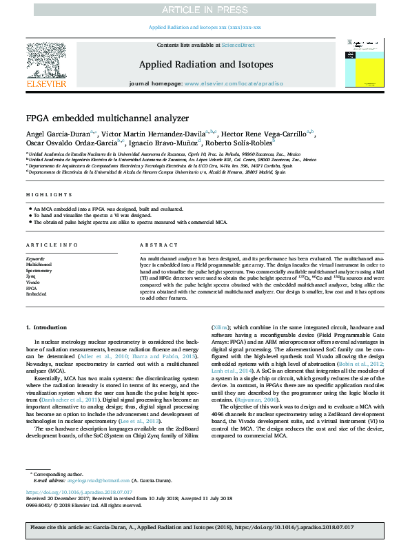 (PDF) FPGA embedded multichannel analyzer