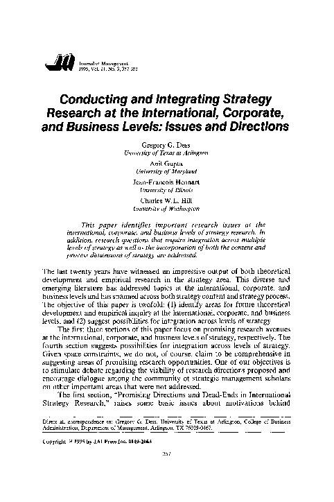 (PDF) Conducting and Integrating Strategy Research at the International ...