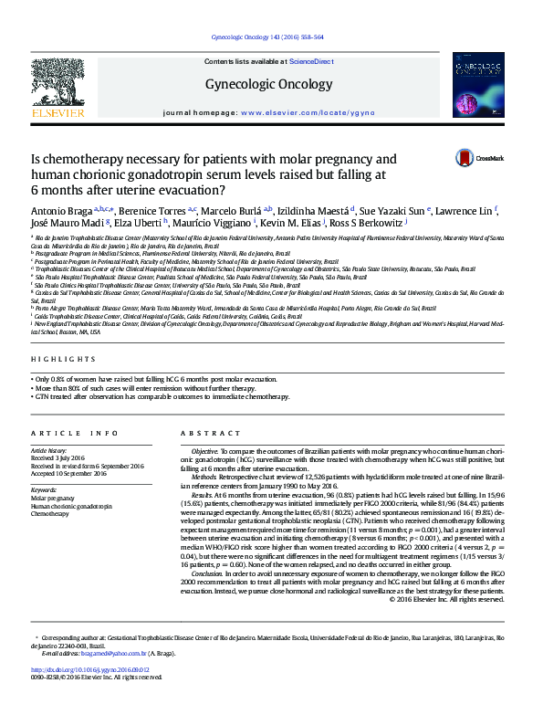 (PDF) Is chemotherapy necessary for patients with molar pregnancy and ...