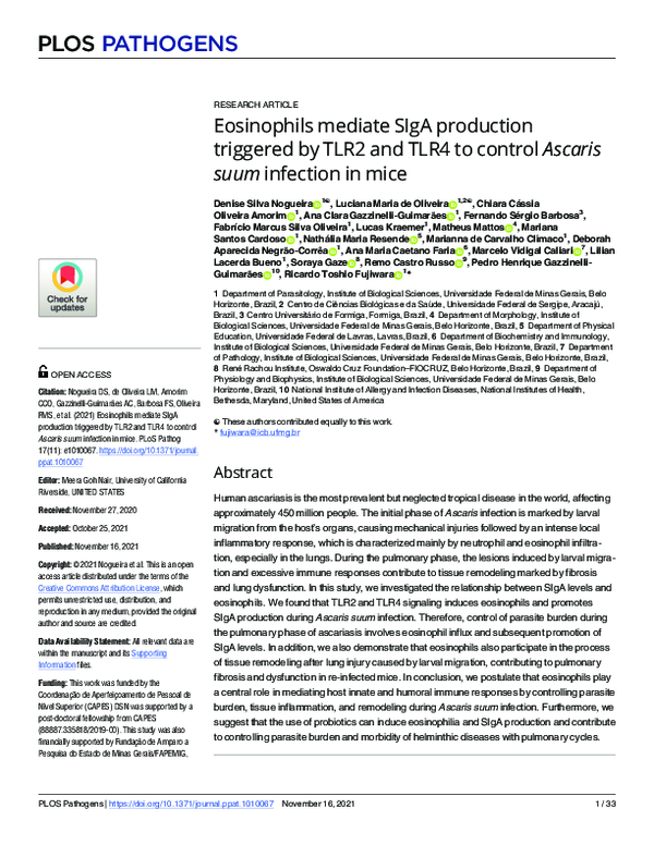(PDF) Eosinophils mediate SIgA production triggered by TLR2 and TLR4 to ...