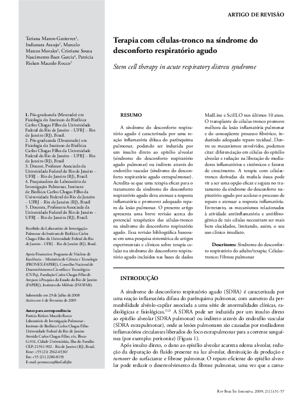 (PDF) Terapia com células-tronco na síndrome do desconforto ...