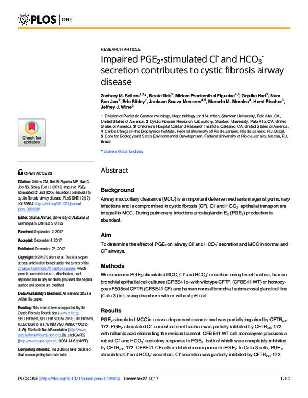 (PDF) Impaired PGE2-stimulated Cl- and HCO3- secretion contributes to ...