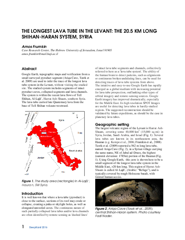 (PDF) Quaternary Evolution of Caves and Associated Palaeoenvironments ...