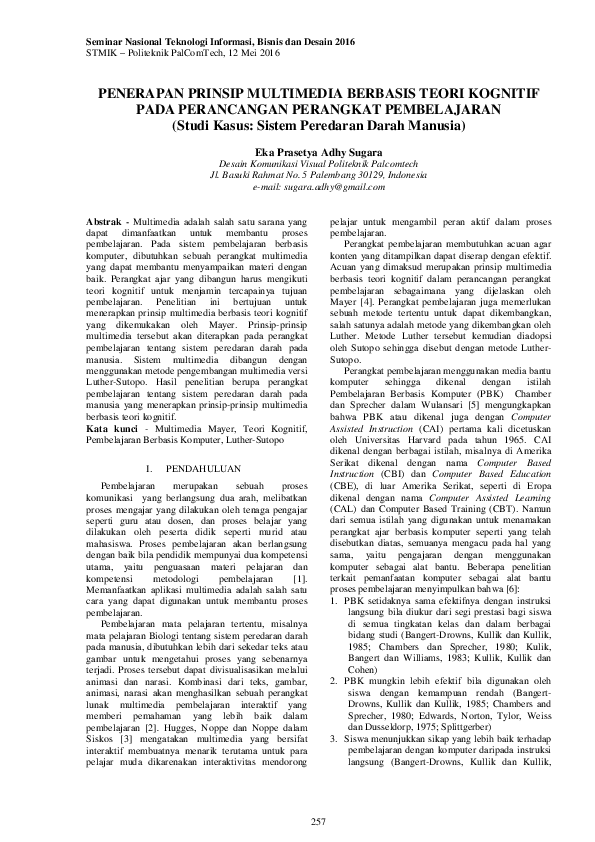 (PDF) Penerapan Prinsip Multimedia Berbasis Teori Kognitif Pada Perancangan Perangkat ...