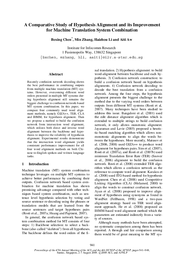 (PDF) A comparative study of hypothesis alignment and its improvement ...