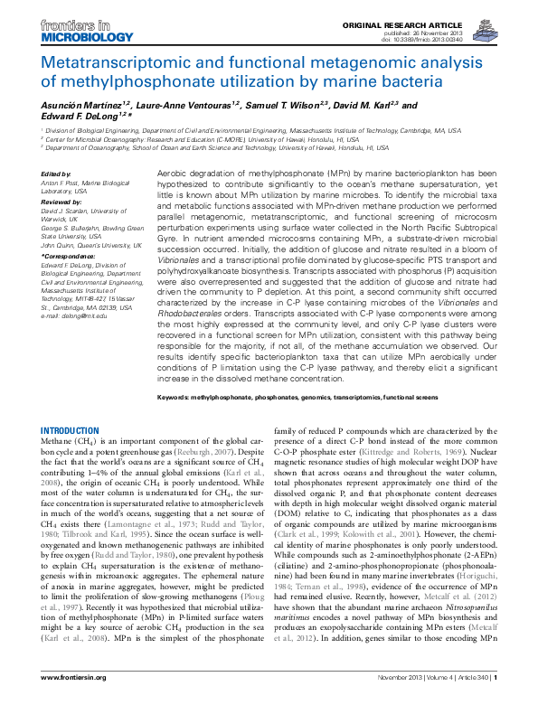 (PDF) Metatranscriptomic and functional metagenomic analysis of ...