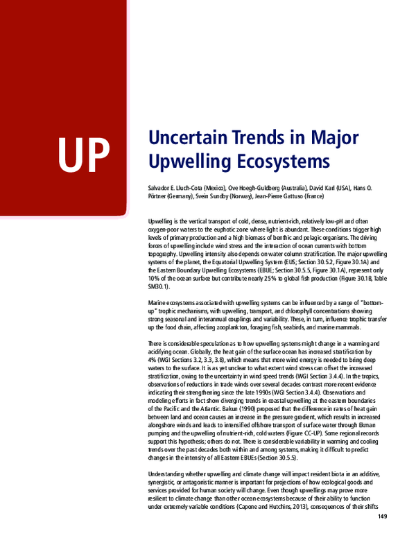(PDF) Uncertain Trends in Major Upwelling Ecosystems