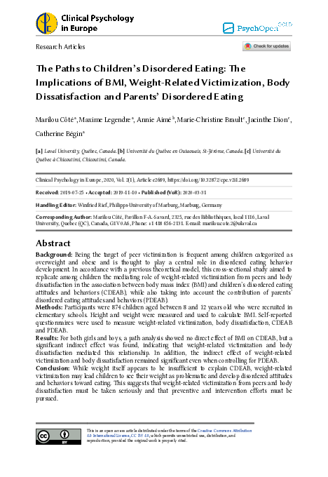 (PDF) The paths to children’s disordered eating: The implications of ...