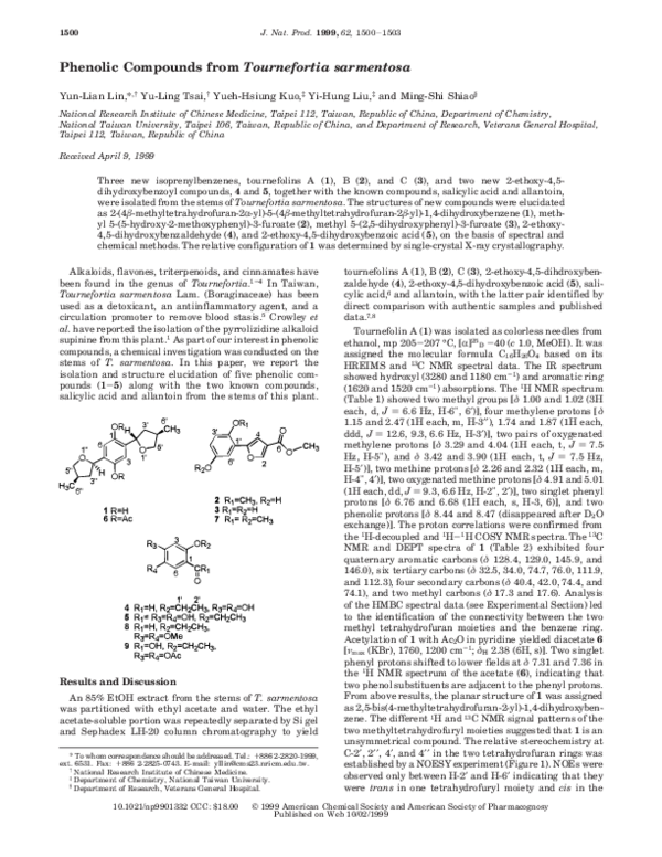 (PDF) Phenolic Compounds from Tournefortia sarmentosa