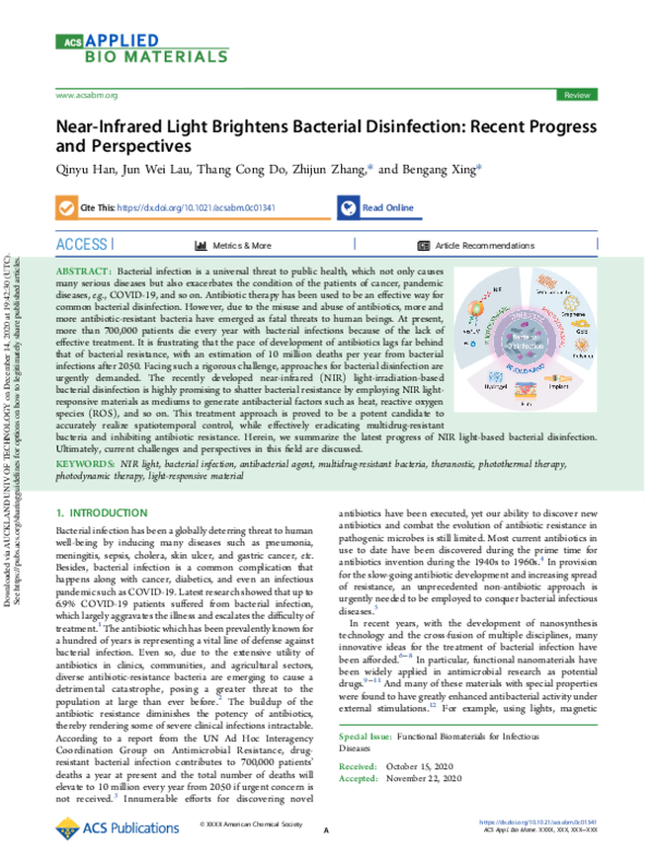 (PDF) Near-Infrared Light Brightens Bacterial Disinfection: Recent ...