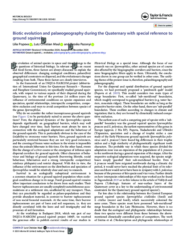 (PDF) Biotic evolution and palaeogeography during the Quaternary with ...