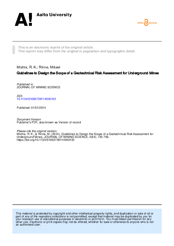 (PDF) Guidelines to design the scope of a geotechnical risk assessment ...
