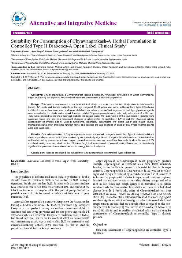 (PDF) Suitability for Consumption of Chyawanprakash-A Herbal ...