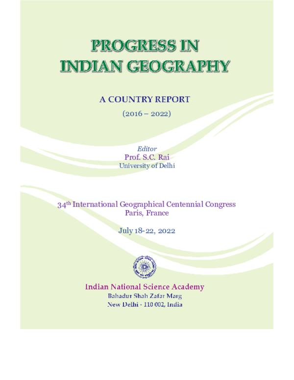 (PDF) Contribution of Young Geographers in Indian Geography
